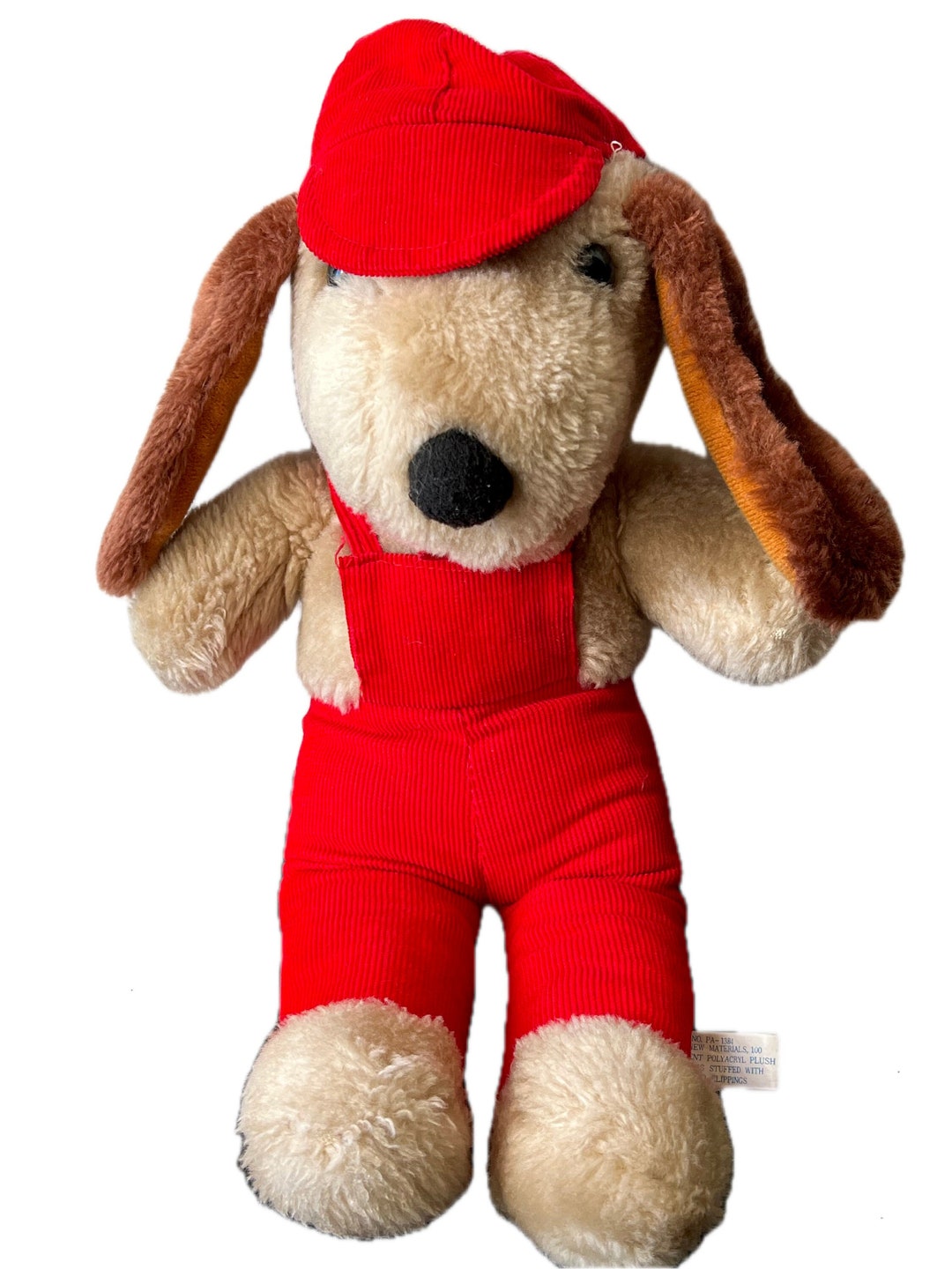 Vintage 1970's 80's Avon Interpur Puppy Love Plush Dog in Overalls 16 ...