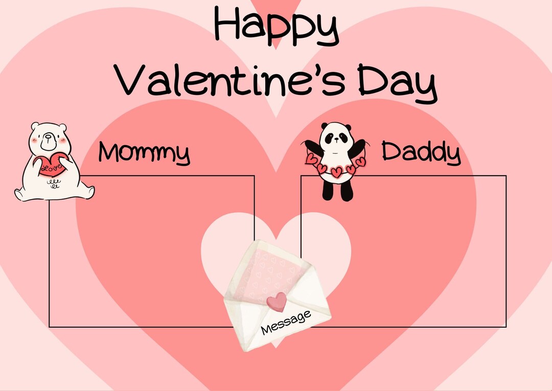 Personalized Valentine's Day Card for Mommy and Daddy/digital Card ...