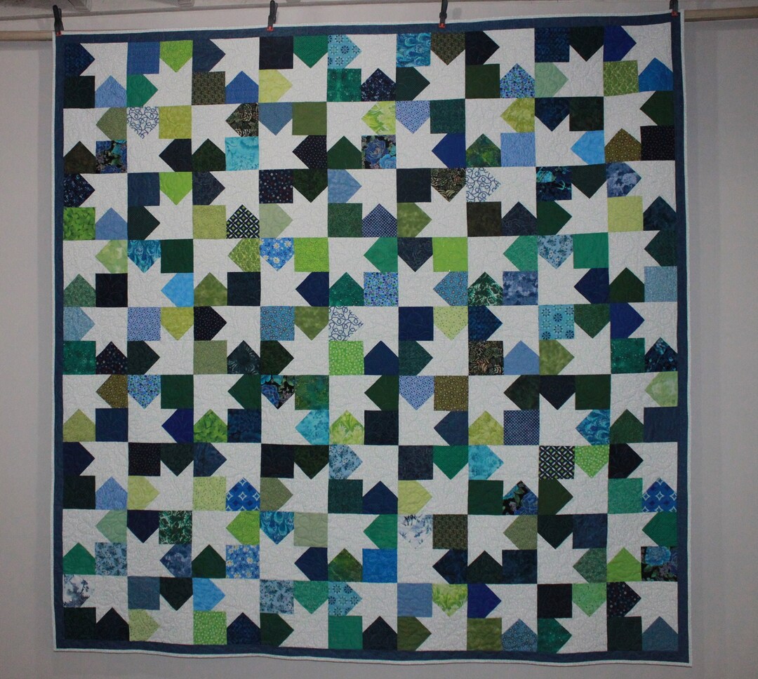 Homemade Quilt, Queen in Plume Pattern - Etsy