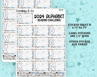 Alphabet Reading Challenge Planner Stickers ABC Reading Planner ...