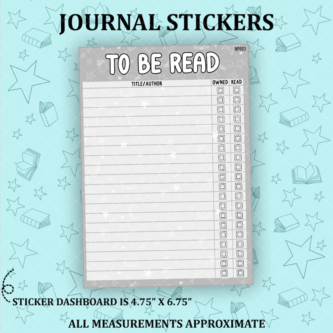 To Be Read List Notes Page Sticker Dashboard - NP003 - Etsy