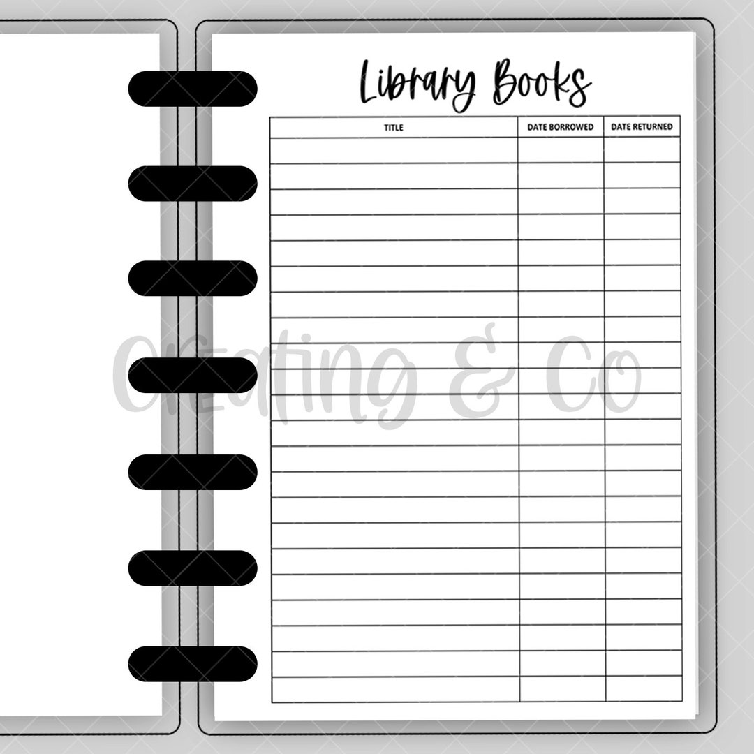 Library Book Inserts 2022 Build Your Own Book Journal System - Etsy