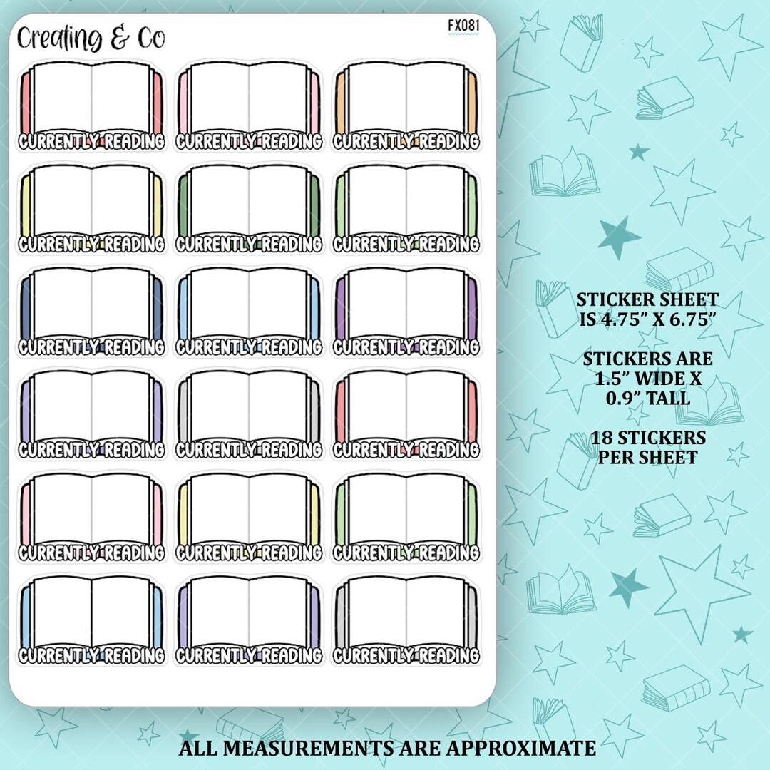 Currently Reading Book Labels Functional Sheet - FX081 - Etsy