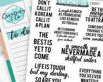 Self Care Quote Planner Stickers Motivational Quote Stickers - Etsy