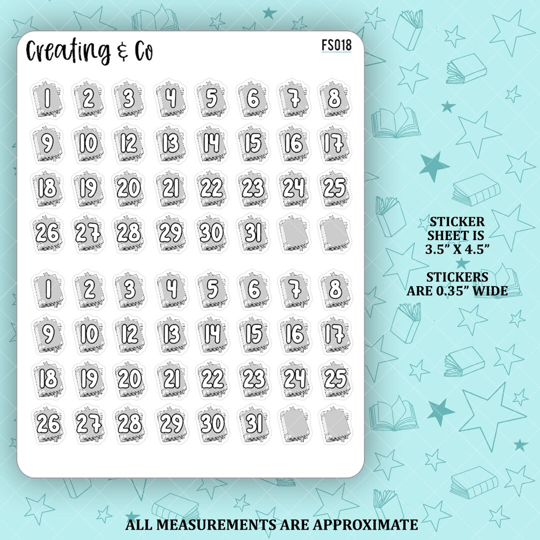 Tabbed Book Date Dot Icon Functional Stickers - FS018 - Etsy