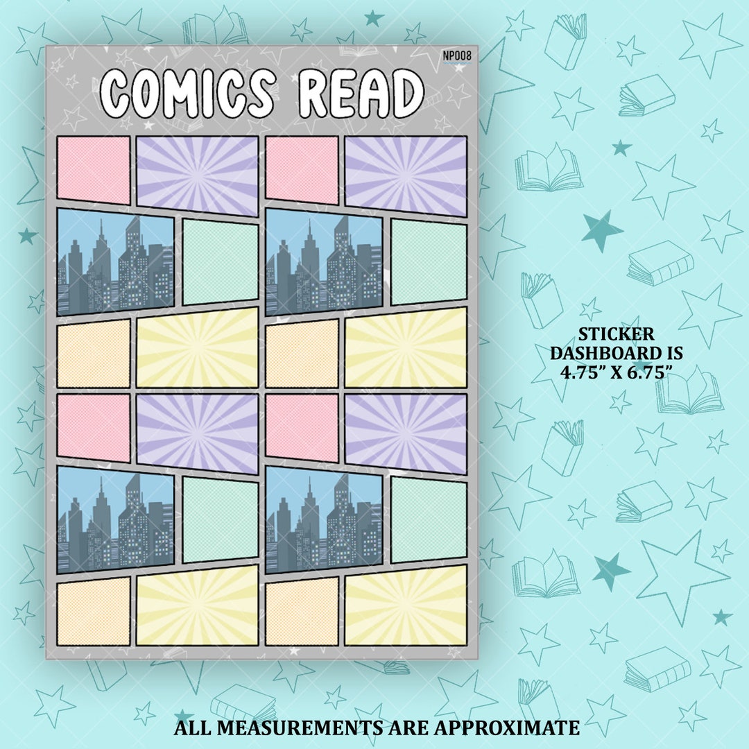Comics Read Notes Page Sticker Dashboard - NP008 - Etsy