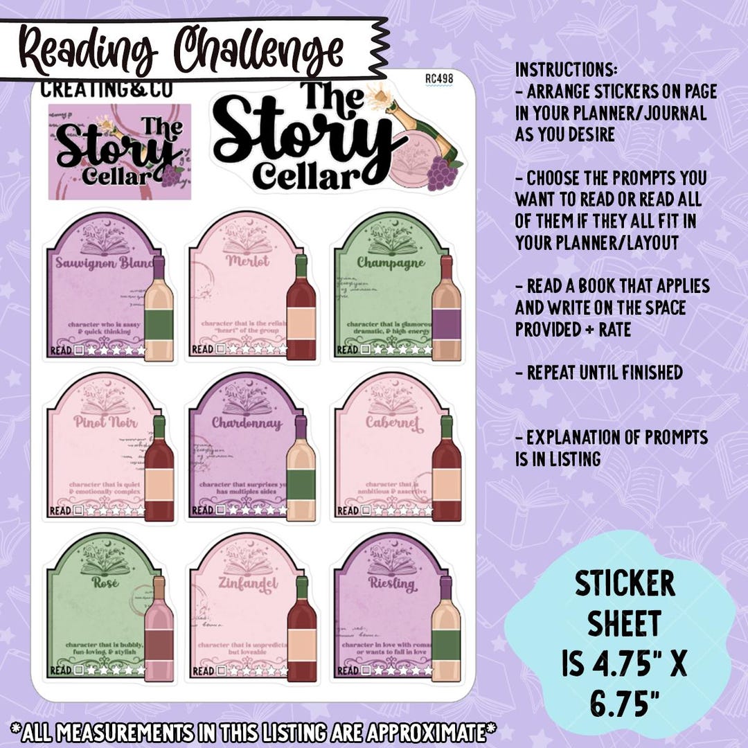 The Story Cellar Character Decorative Reading Challenge - RC498 - Etsy