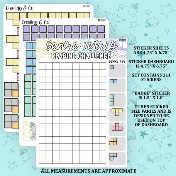 Reading Challenge Stickers - Etsy