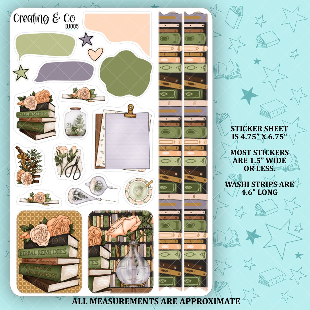 Botanist's Library Deco Sheet Journal Stickers DJ005 - Etsy