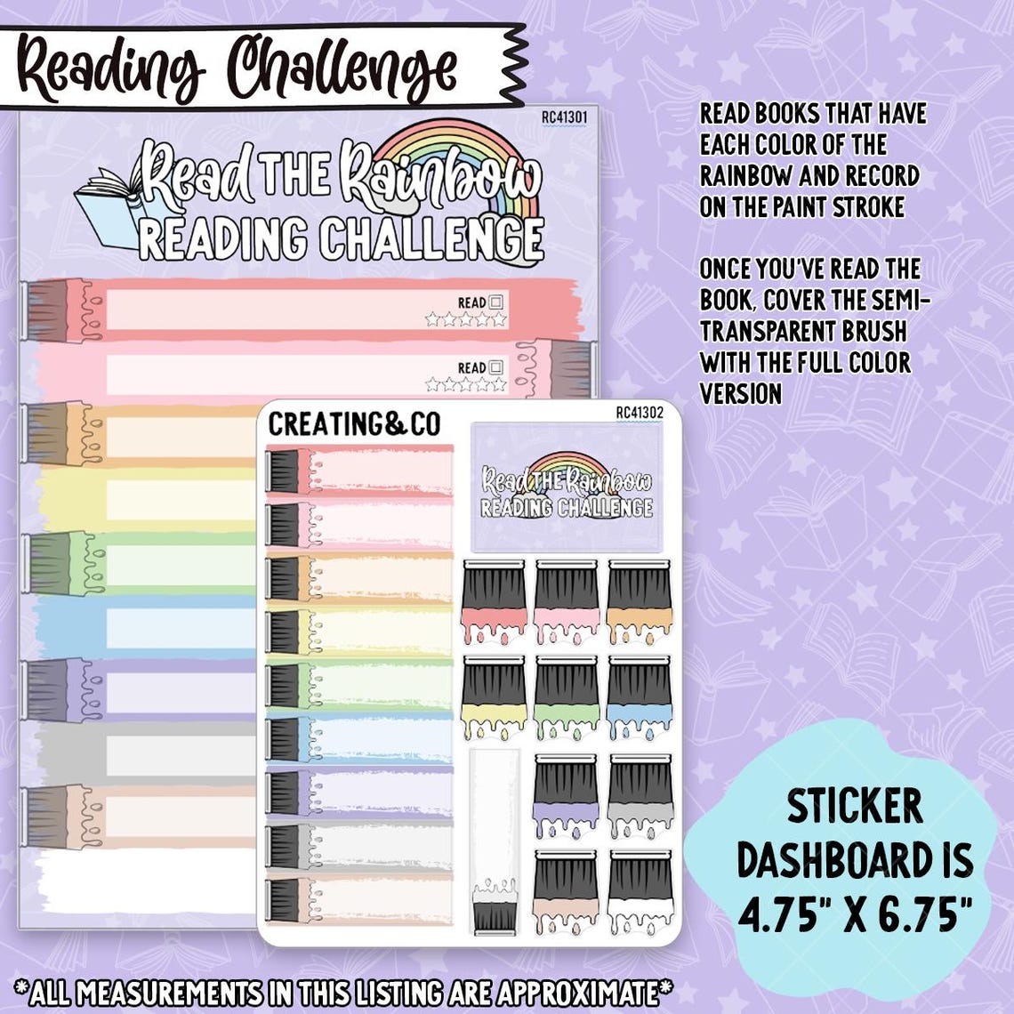 Read the Rainbow Book Cover Reading Challenge Label Sticker Set - RC413 ...