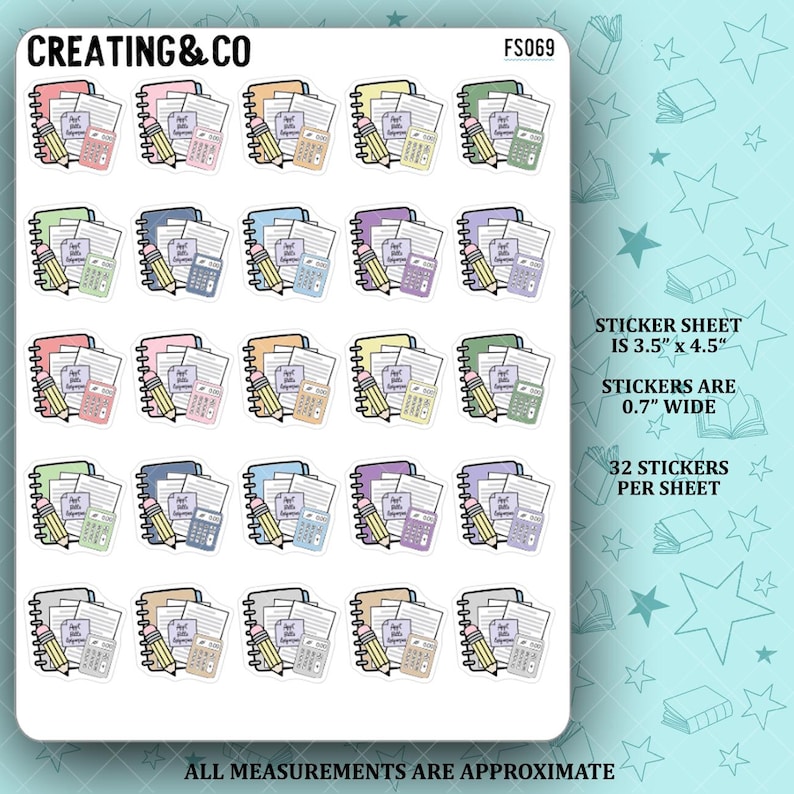 Administrative Work Functional Icon Stickers - FS069 - Etsy