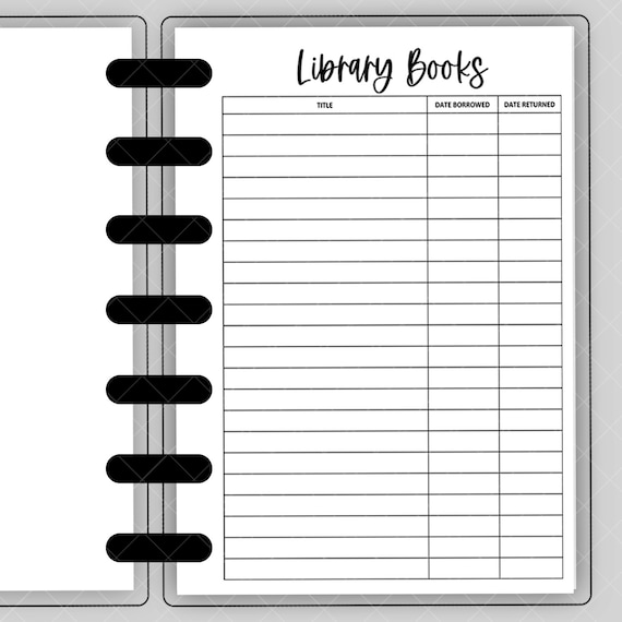 Library Book Inserts 2022 Build Your Own Book Journal System | Etsy