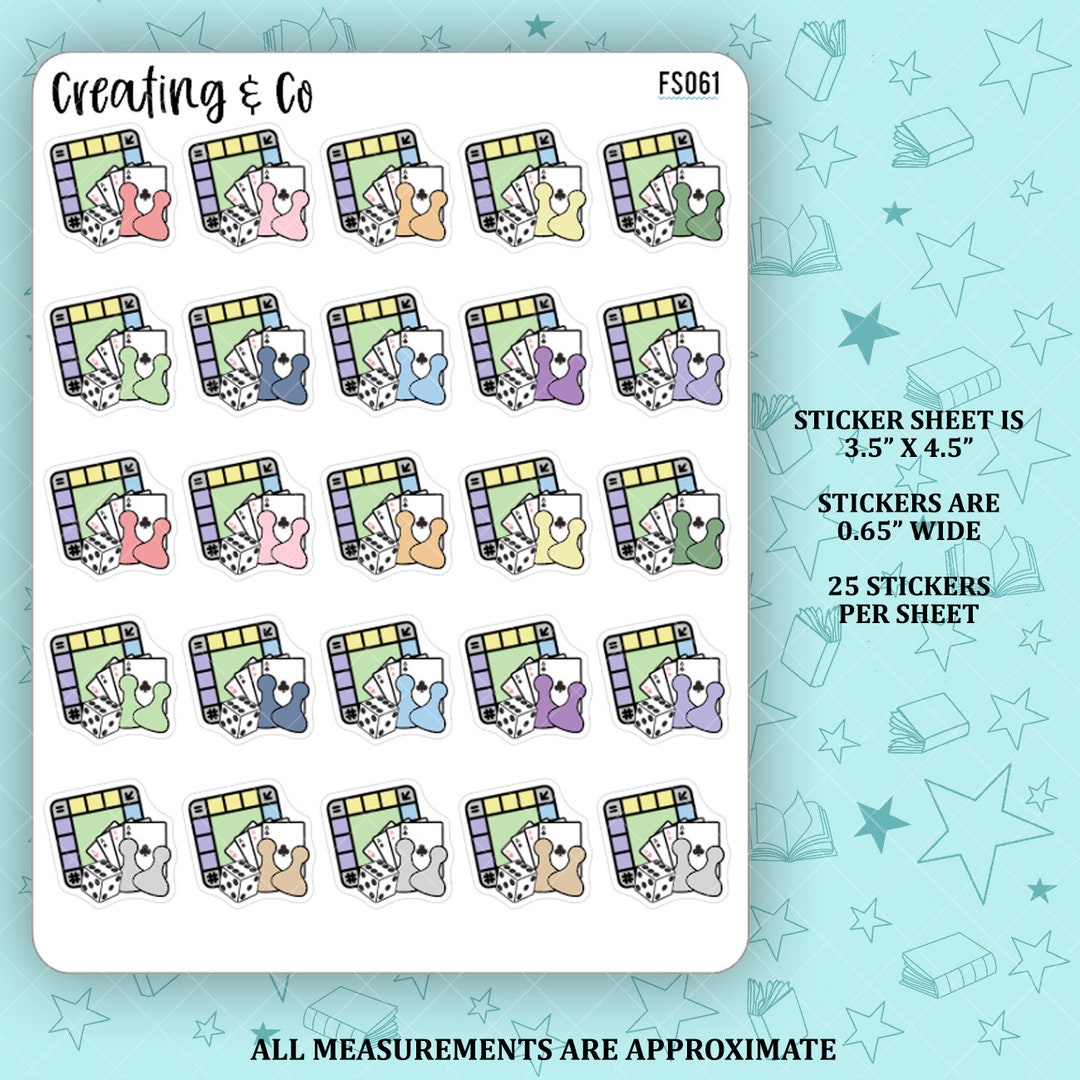 Board Game Functional Icon Stickers - FS061 - Etsy