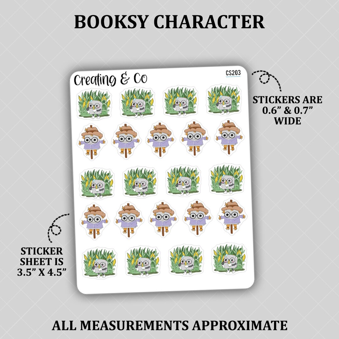 Fall Activity Booksy Character Functional Stickers CS203 - Etsy