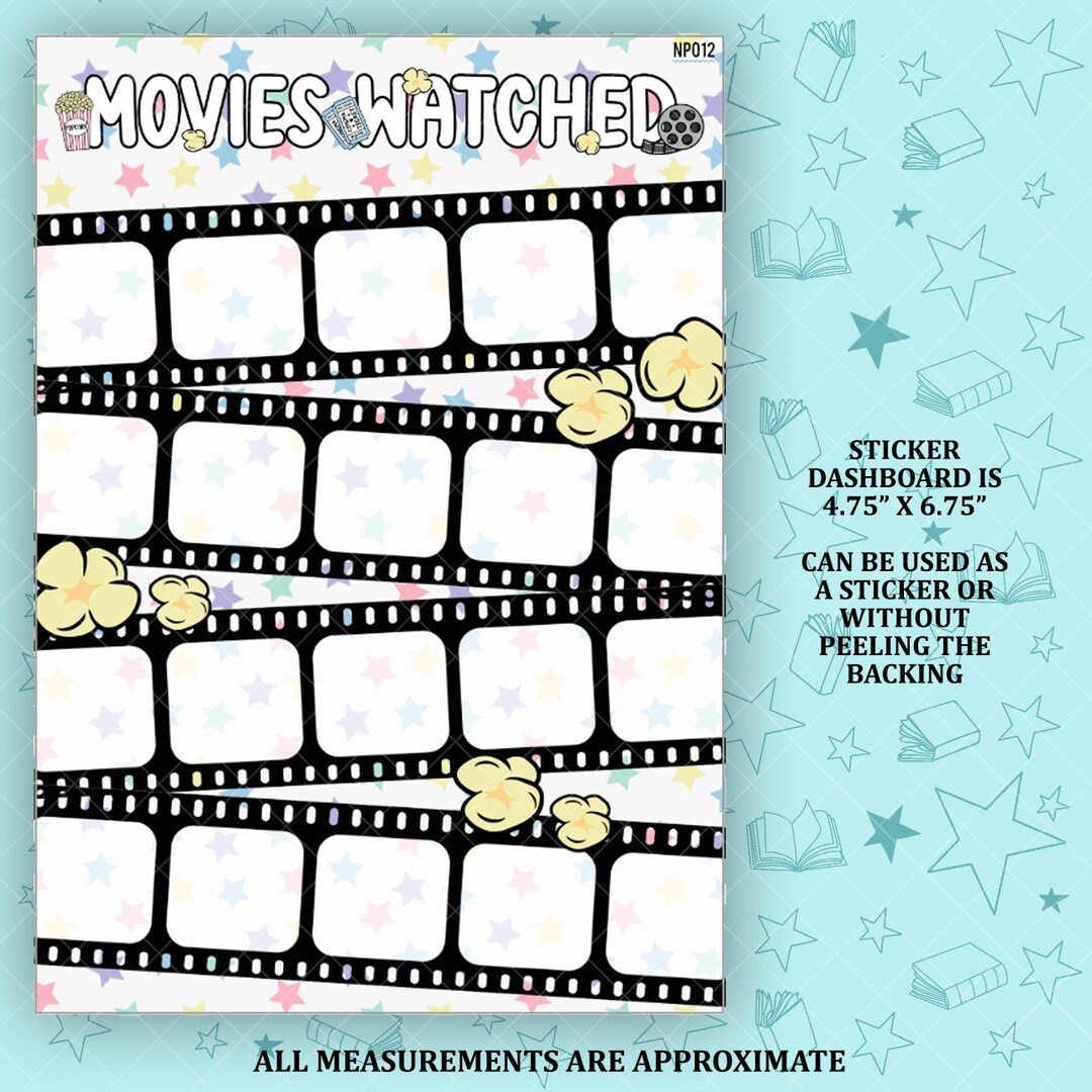 Movies Watched Notes Page Sticker Dashboard - NP012 - Etsy