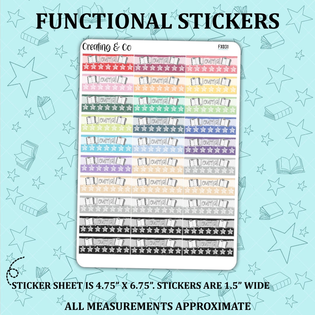 Journal Habit Tracker Functional Sticker Sheet FX031 - Etsy