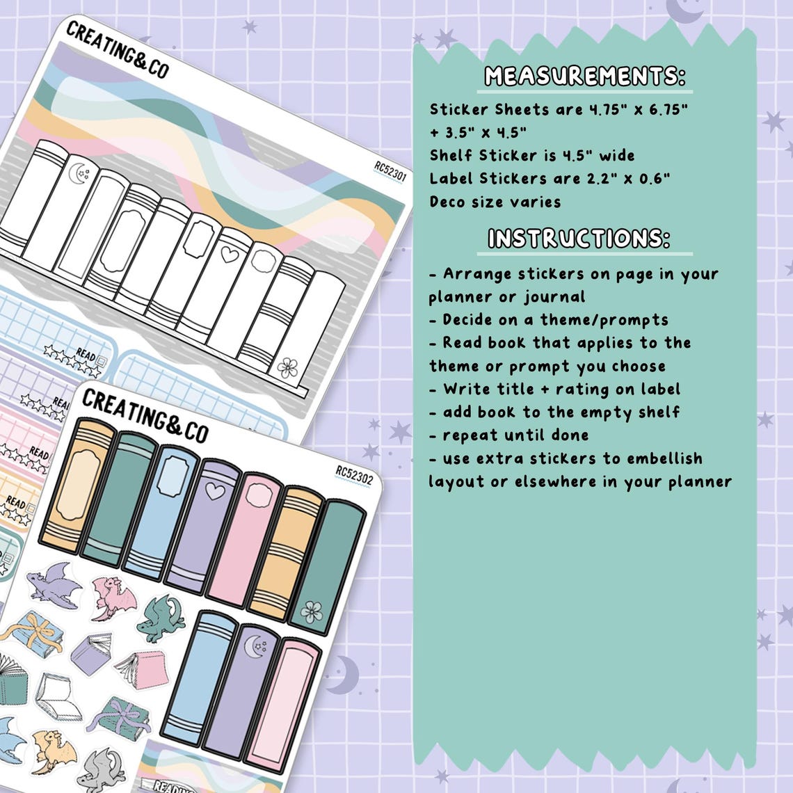 Create Your Own Reading Challenge Planner & Journal Sticker Sheet Set ...