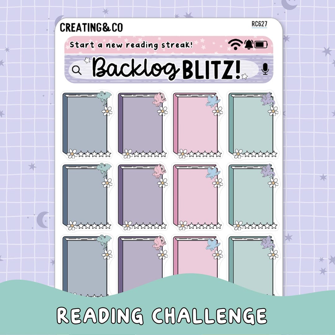 Backlog Blitz Reading Challenge Planner & Journal Sticker Set - RC527 ...