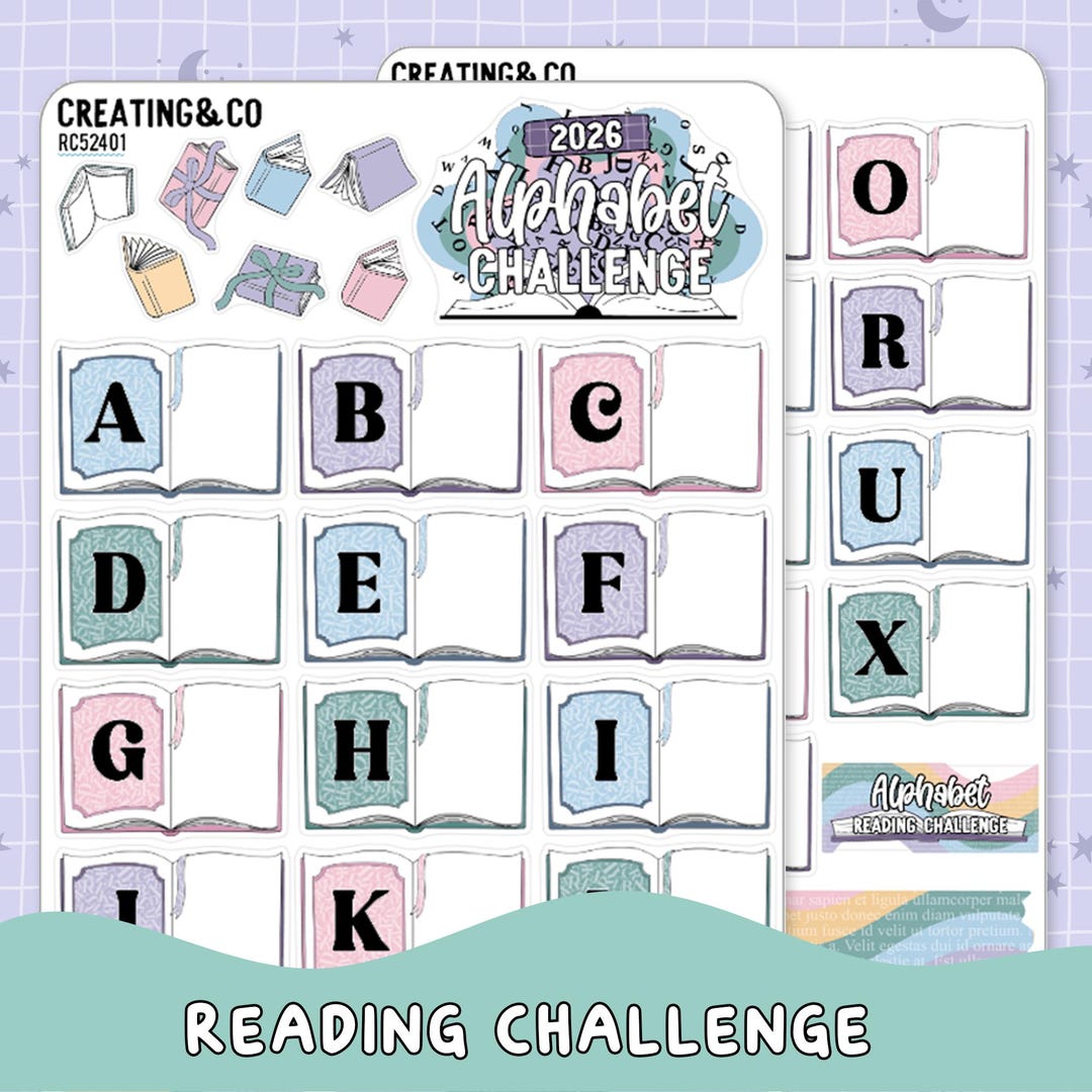 2026 Alphabet Reading Challenge Planner Sticker Set - RC524 - Etsy