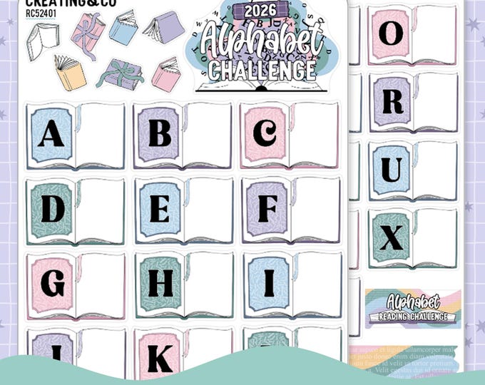 Reading Challenge Planner Stickers - Reading Planner Stickers - Reading ...