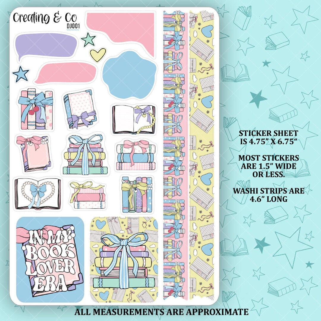 Coquette Books Deco Sheet Journal Stickers DJ001 - Etsy
