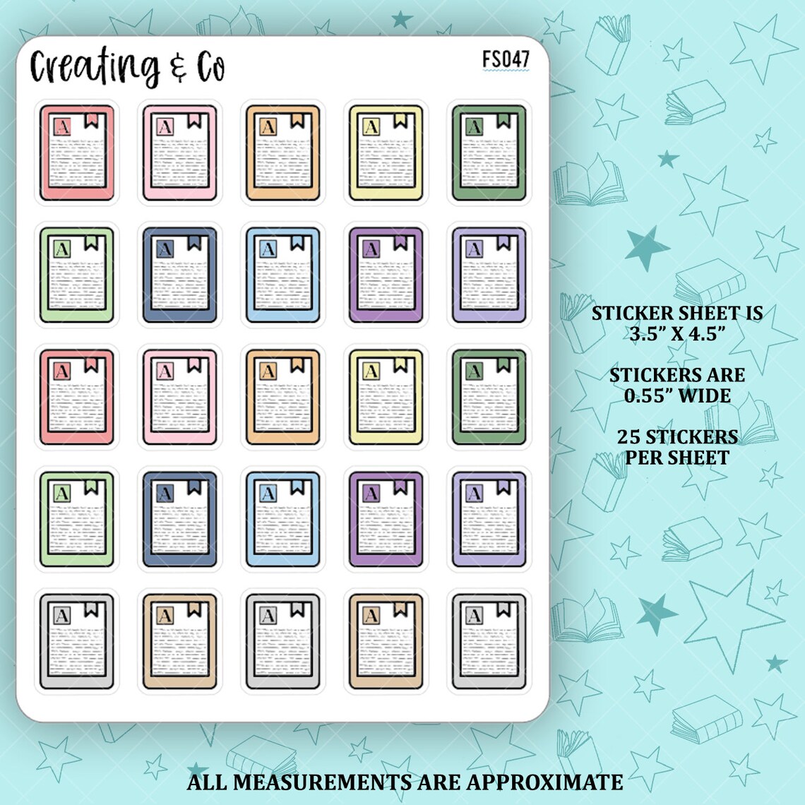 E- Reader Functional Icon Stickers - FS047 - Etsy