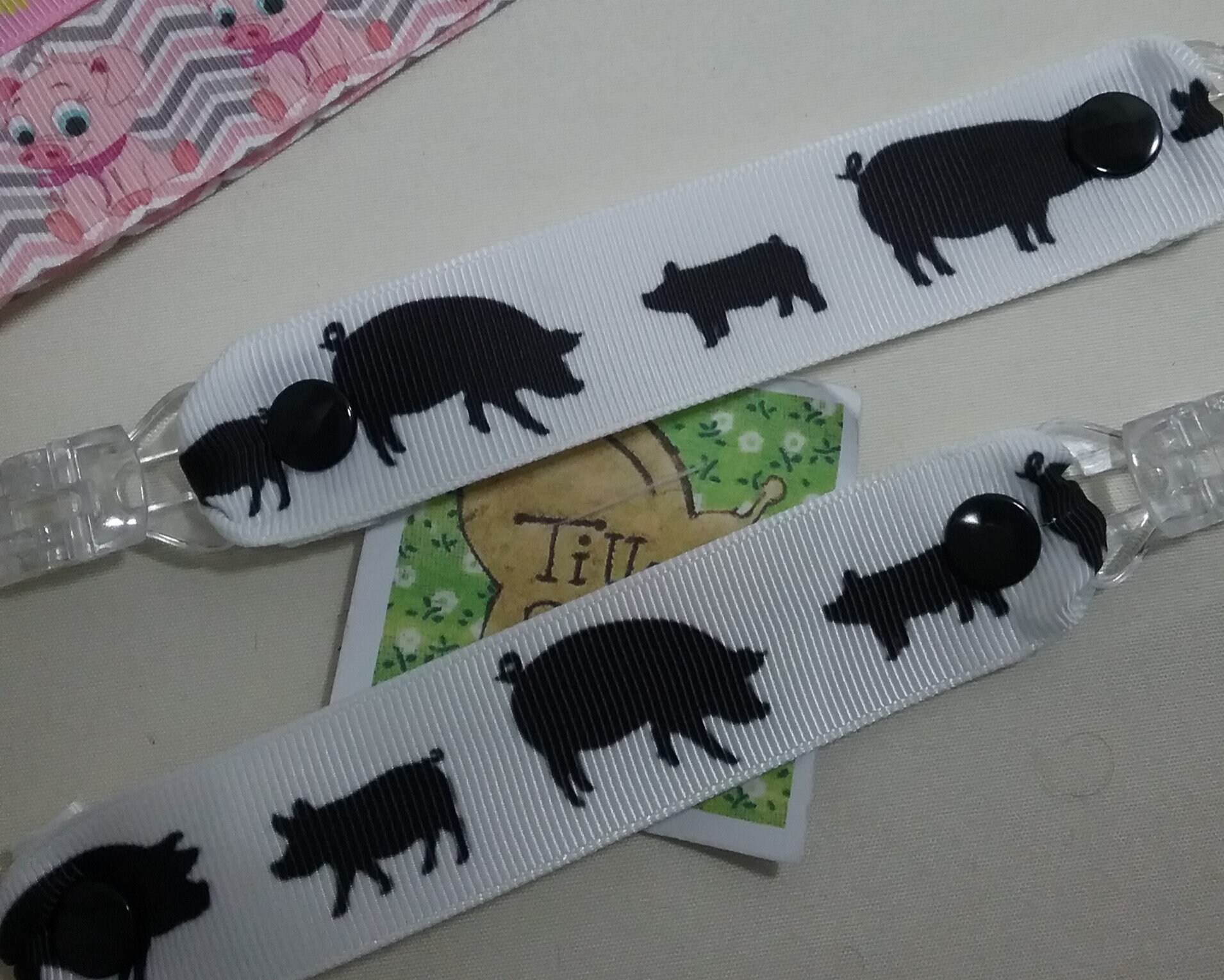 Pair of Mitten Clips FARM ANIMALS Pigs Cows Sheep Chickens. 8 - Etsy UK