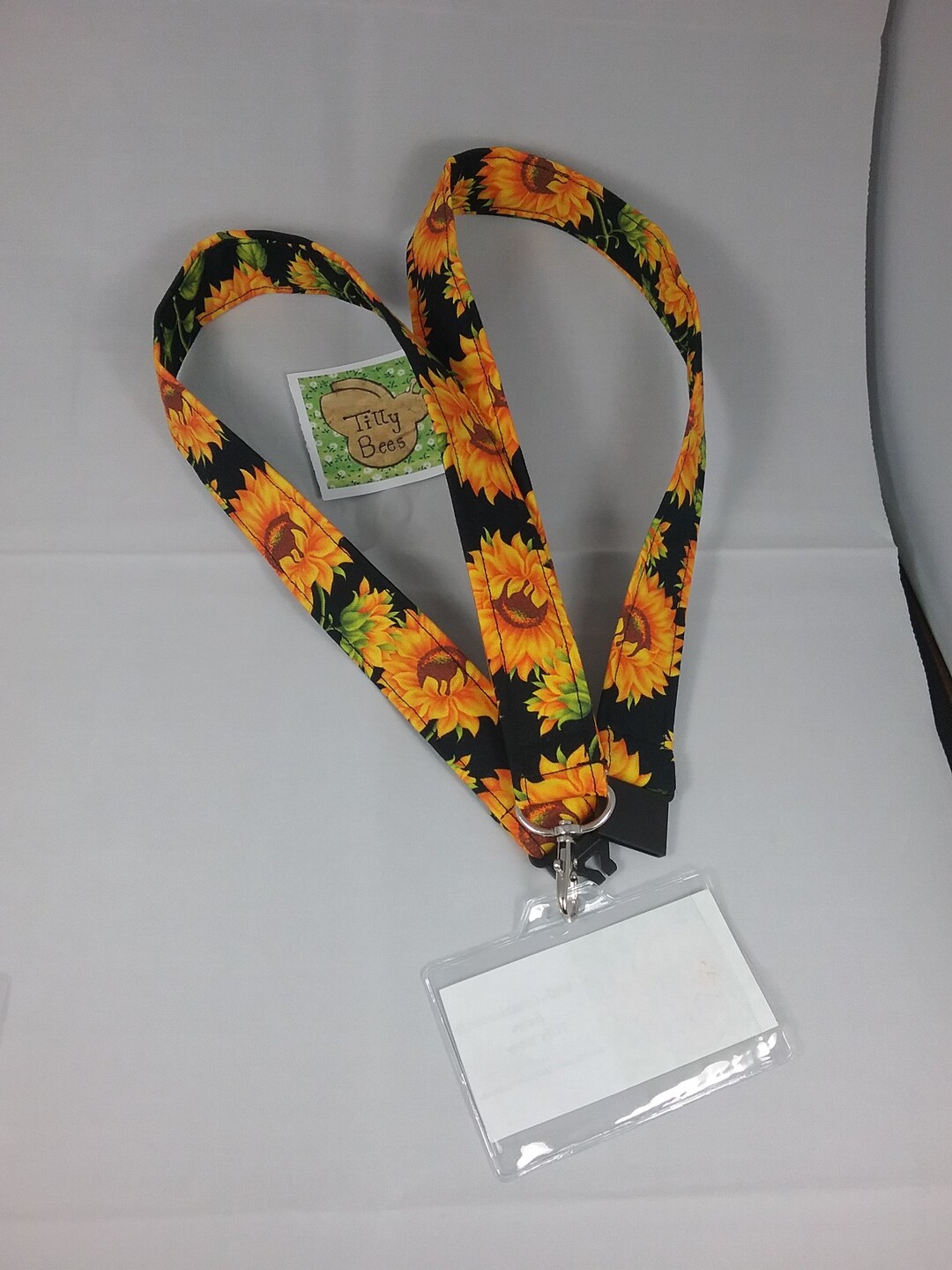 Fabric Lanyard SUNFLOWER Free ID Card Holder 40 Safety Breakaway Clip ...