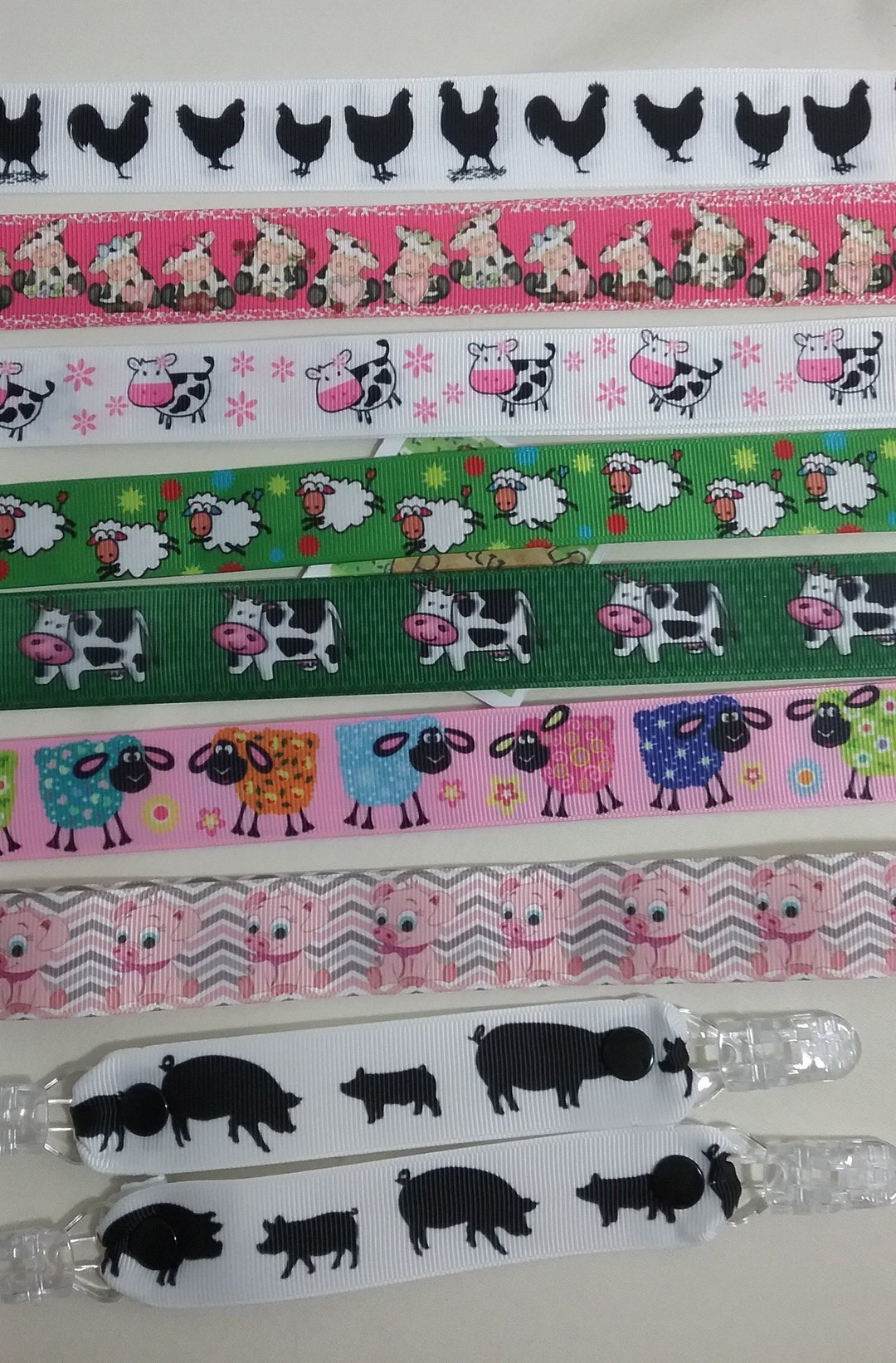 Pair of Mitten Clips FARM ANIMALS Pigs Cows Sheep Chickens. 8 - Etsy UK