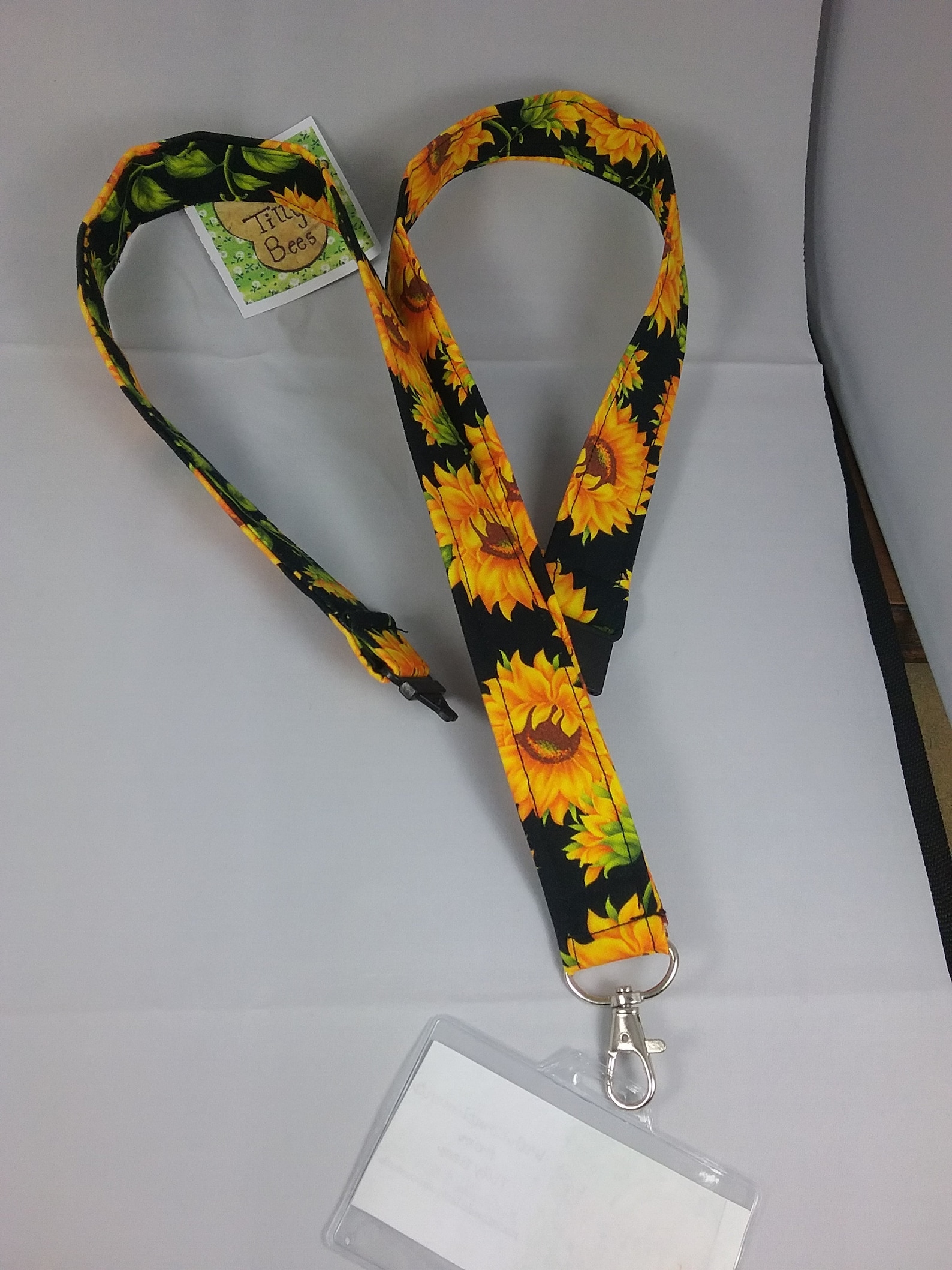 Fabric Lanyard SUNFLOWER Free ID Card Holder 40 Safety - Etsy UK
