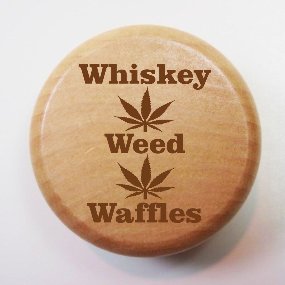 Whiskey Weed Waffles 2 Inch Wood Herb Grinder - Etsy