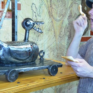 Metal Welded Sculpture Replica of the Duck Toy in the Movie Nightmare ...