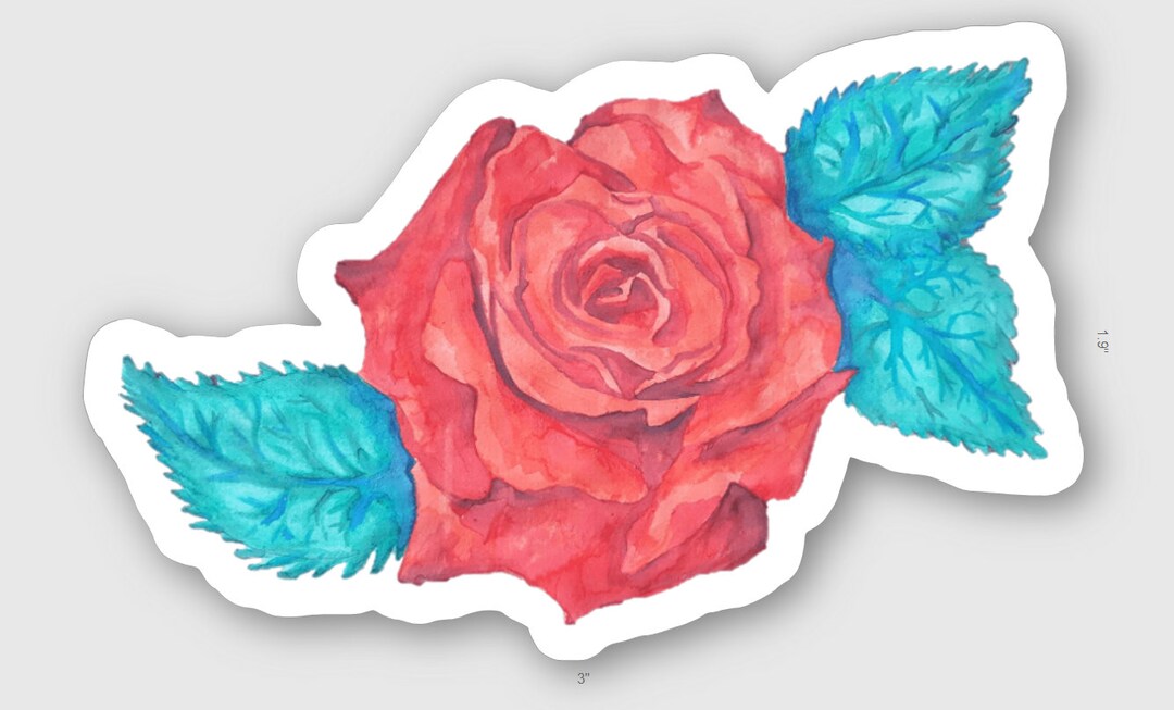 Watercolor Rose Sticker or Magnet; Kids Stickers Laptop Stickers ...