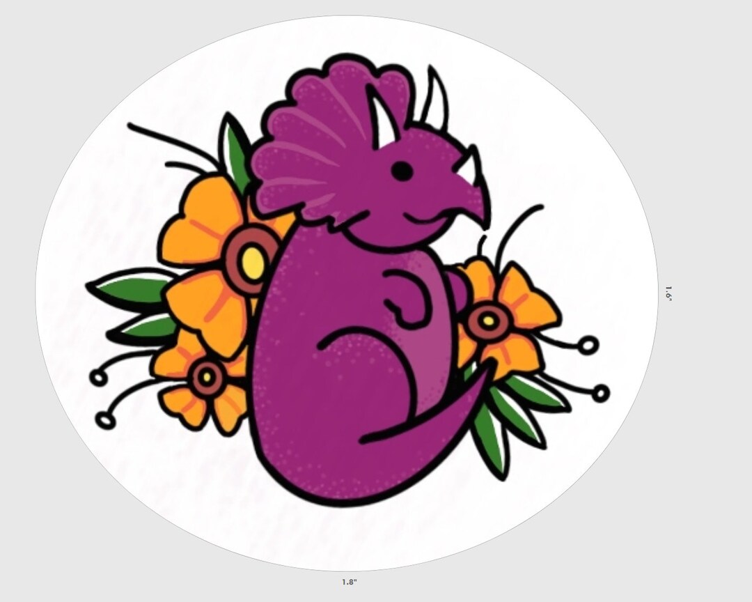 Three Horn Baby Dinosaur Sticker or Magnet For: Kids Laptop - Etsy