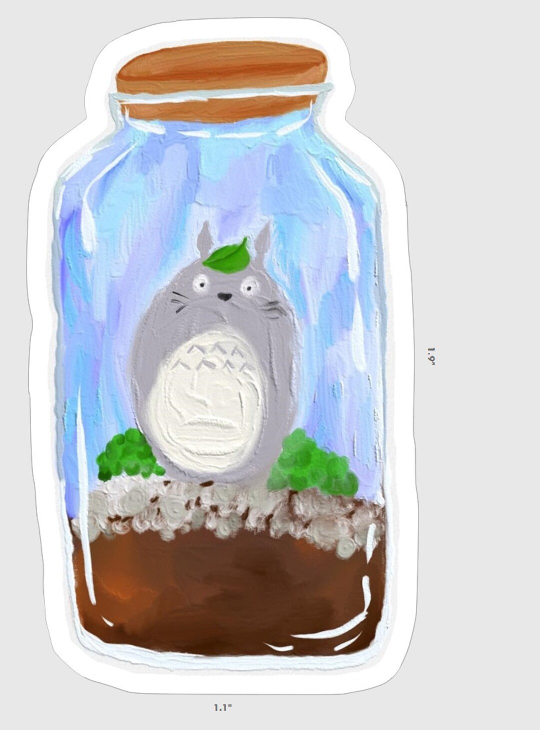 Totoro in a Bottle Sticker or Magnet For: Kids, Laptop, Aesthetic ...