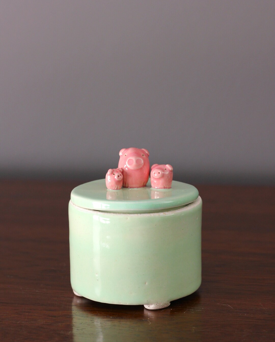 Ceramic Box With Pig Family - Handmade Ceramic Box With Piggy - Ceramic ...