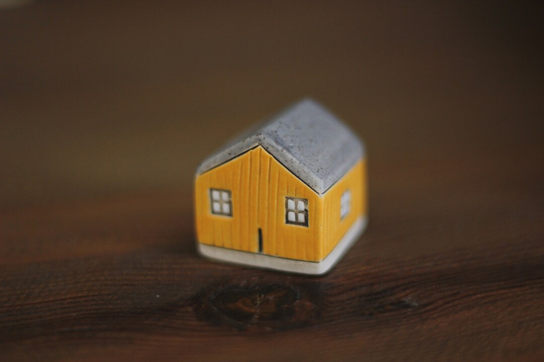 Orange Greenland Ceramic House- Miniature House - Tiny House - Handmade ...