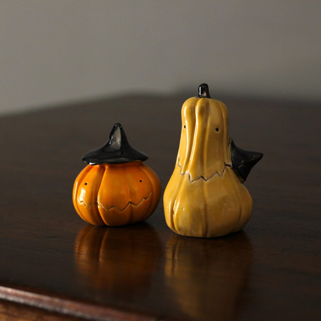 Ceramic Pumpkin Couple Set of 2 - Ceramic Ceramic Pumpkins - Halloween ...