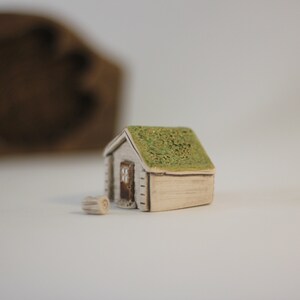 Norway House With Wood Log - Forest Cabin - Ceramic Little House - Tree ...