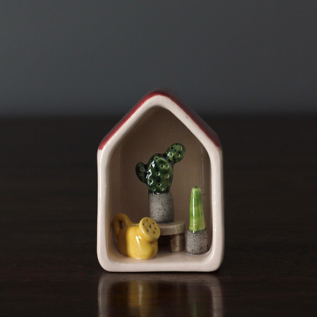 Miniature Ceramic Greenhouse - Miniature - House - Tiny Small House ...