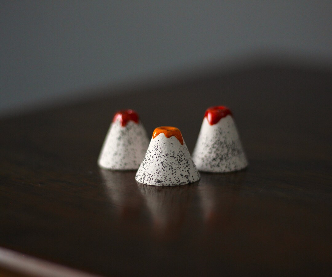 Set of 3 Icelandic Volcano- Miniature Mountain - Tiny Small Lava ...