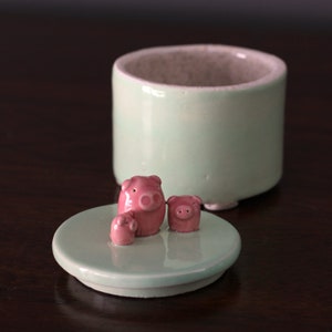 Ceramic Box With Pig Family Handmade Ceramic Box With Piggy Ceramic ...