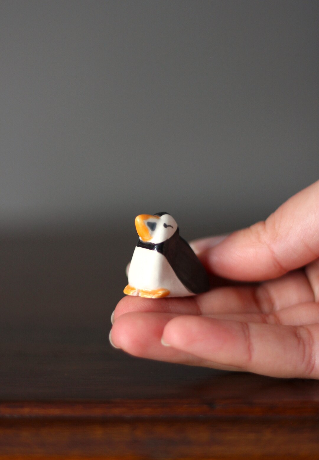Miniature Ceramic Puffin - Icelandic Bird - Nordic Bird - Ceramic Bird ...