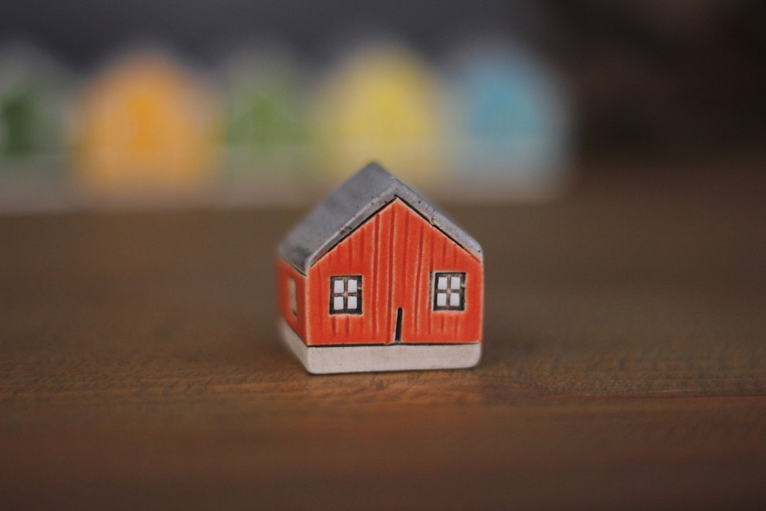 Red Greenland Ceramic House- Miniature House - Tiny House - Handmade ...