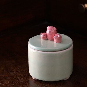 Ceramic Box With Pig Family Handmade Ceramic Box With Piggy Ceramic ...