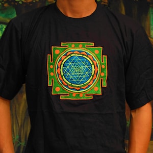 Sri Yantra T-shirt Sacred Healing Yantra From India Handmade - Etsy