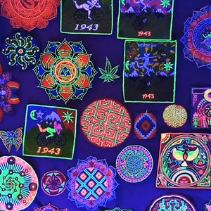 Rainbow Flymushroom Mandala Goa Patch Psychedelic Magic Mushroom Hippie ...