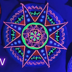 Seed of Life Star Holy Geometry Patch Sacred Art Blacklight Glowing ...