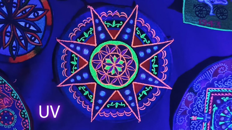 Seed of Life Patch – Sacred Geometry Mandala Patch – Purple Star ...