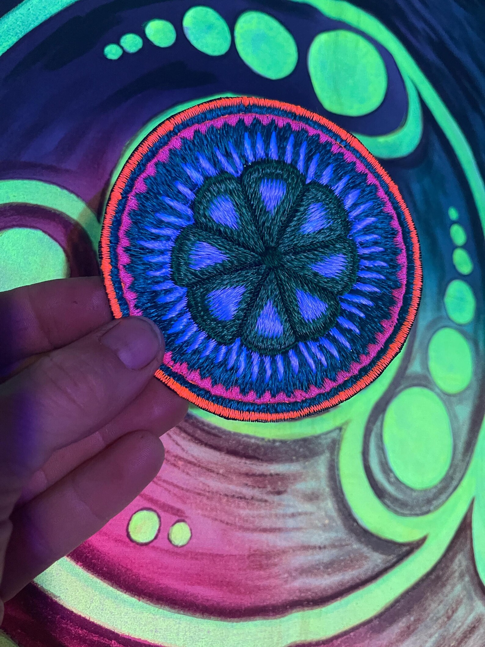 Huichol Peyote Patch – Hikuri Embroidery Sew-on Applique (9 Cm, UV ...